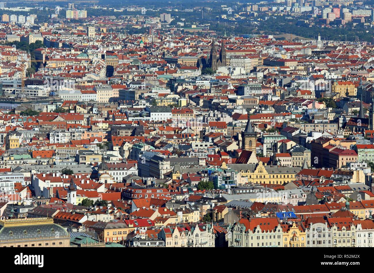 Prague is the capital of Czech Republic in Europe. Aerial View with ...