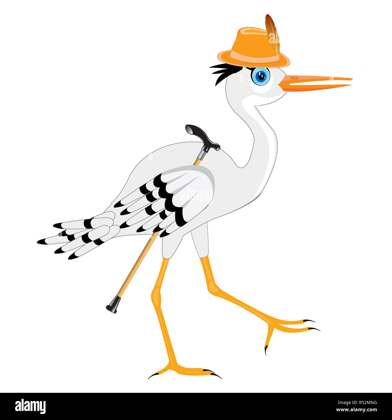 Crane walking stick cartoon hi-res stock photography and images - Alamy