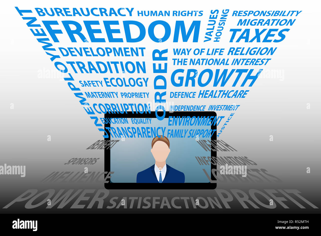 Dark side of the pre-election promises concept Stock Photo - Alamy