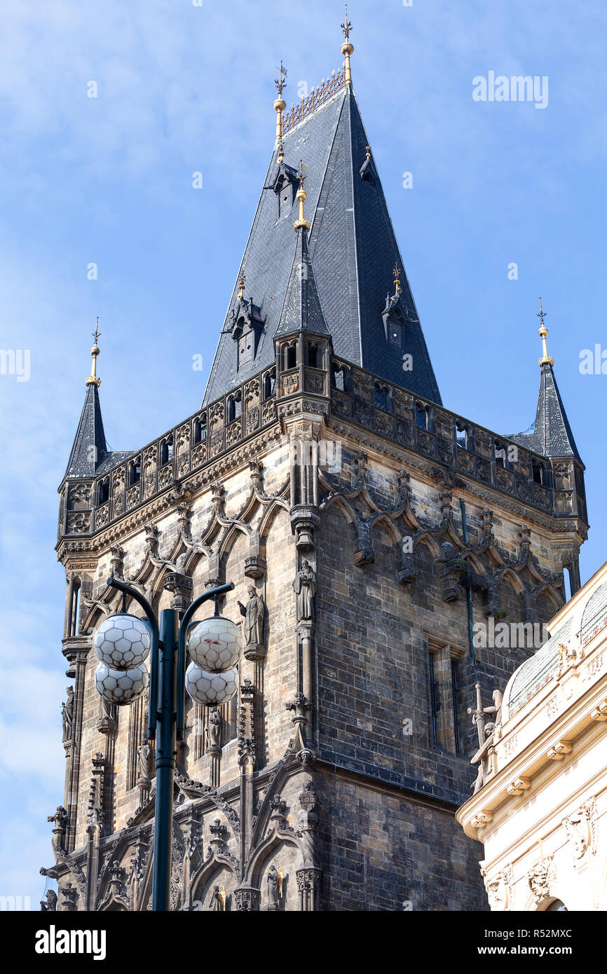 Old Town tower, Powder Tower, Prague, Czech Republic Stock Photo - Alamy
