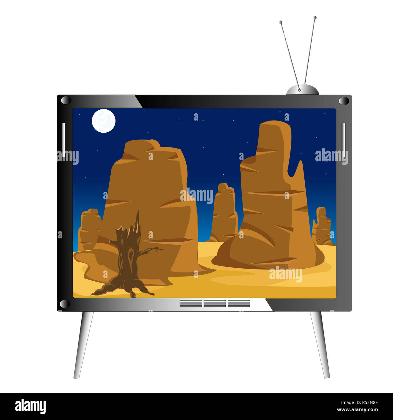 Television set shows nature Stock Photo - Alamy