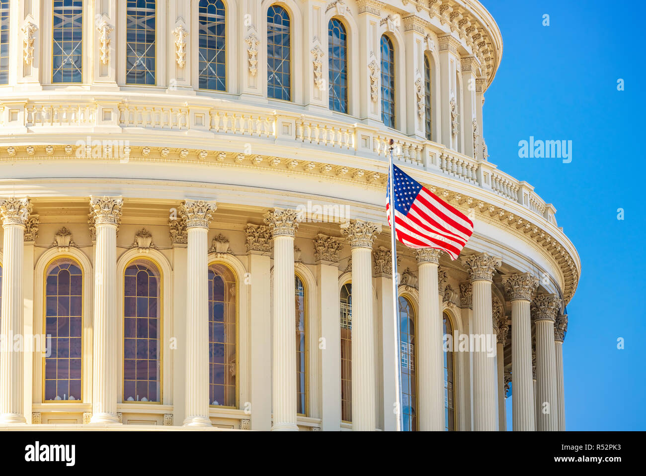 American Flag Over Capitol Dome High Resolution Stock Photography and ...