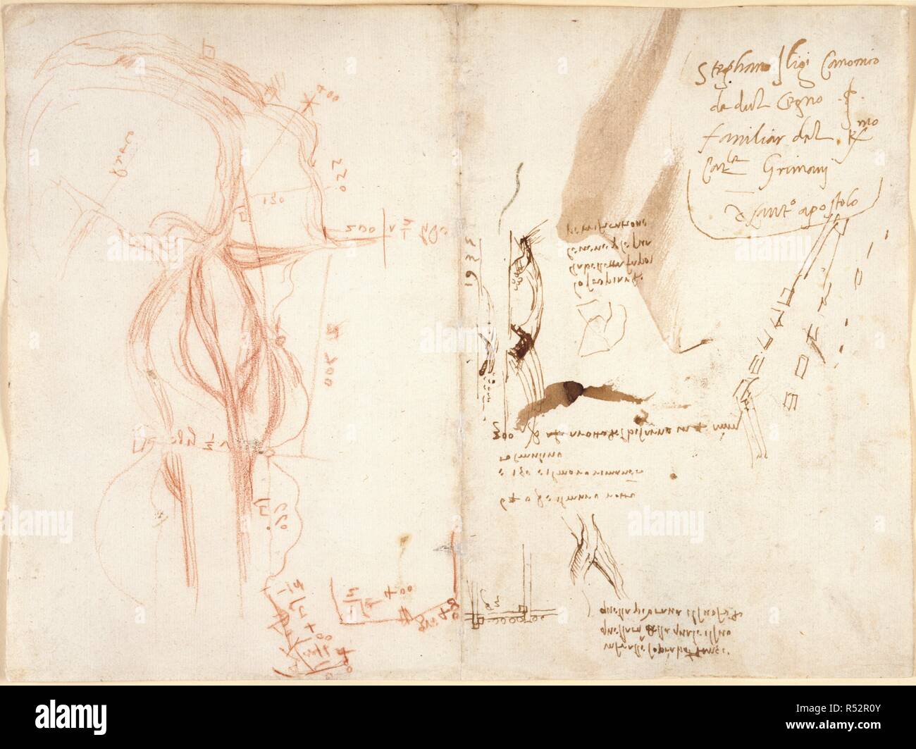 Leonardo da Vinci's notes. Notebook of Leonardo da Vinci. early 16th ...