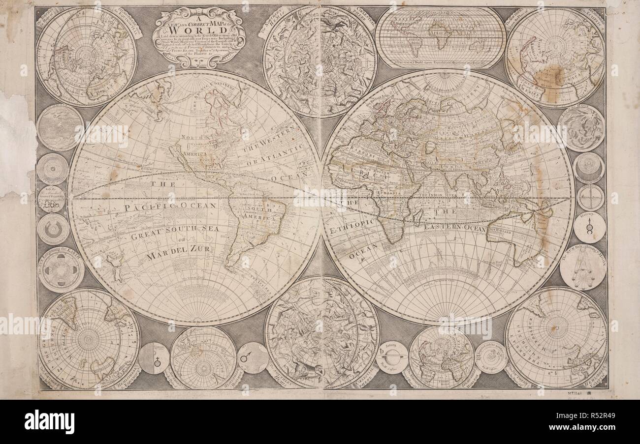 World map. A new and correct Map of the World. Laid down acco. London ...