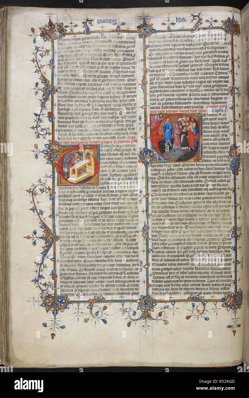 Historiated initial 'C'(antem) of Jerome writing; historiated initial ...