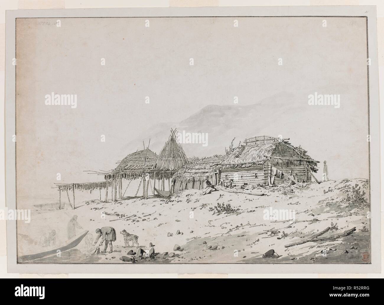 Native habitations. Drawn during the third Voyage of Captain Cook, 1776 ...
