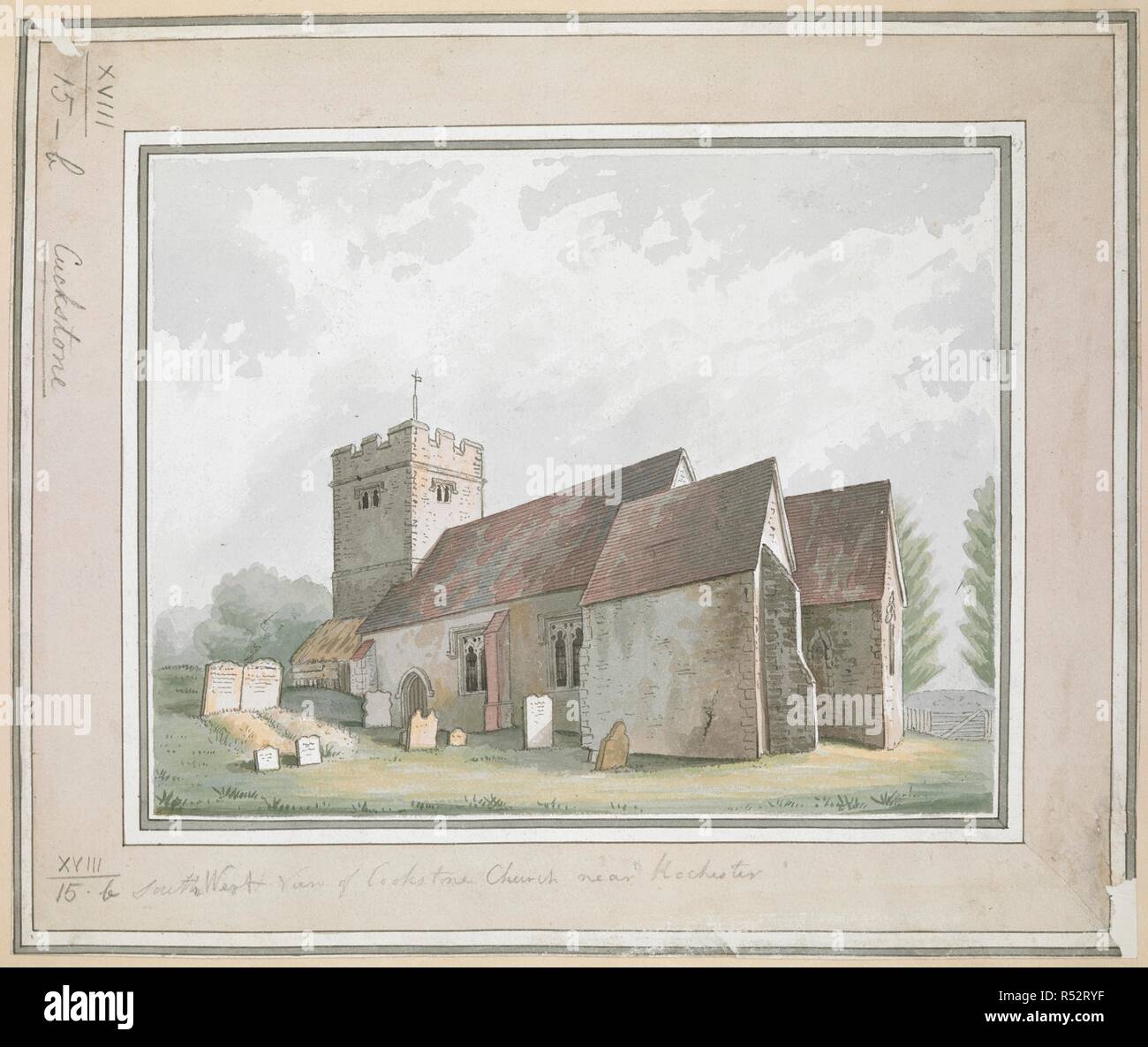 St. Michael & All Angels Church, Cuxton; gravestones in front; trees ...