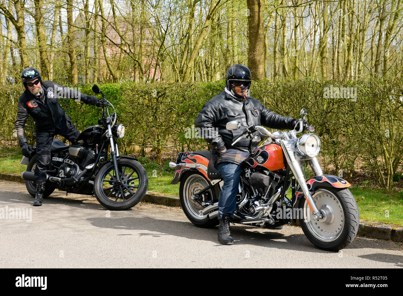 Bikers enjoy day out in Derbyshire England Stock Photo - Alamy