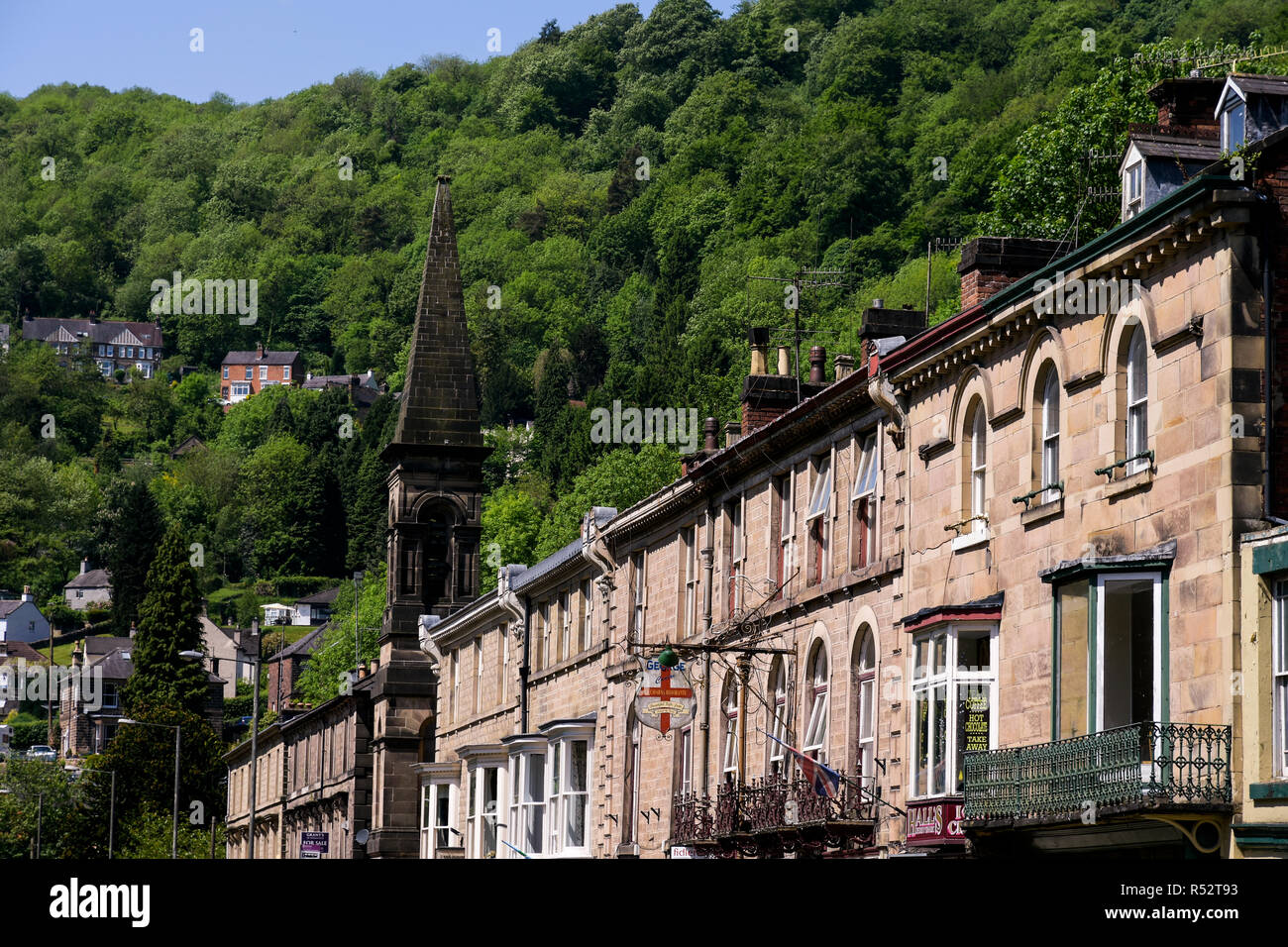 Popular tourist town of matlock in derbyshire england hi-res stock ...