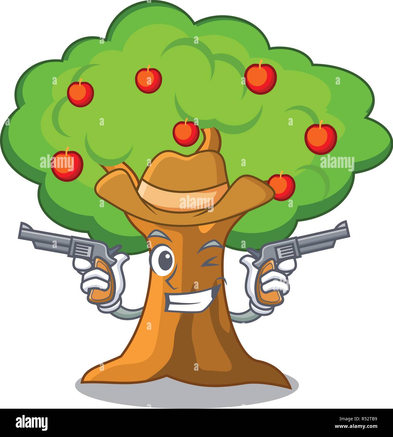 Cowboy apple orchard with basket of cartoon Stock Vector Image & Art ...
