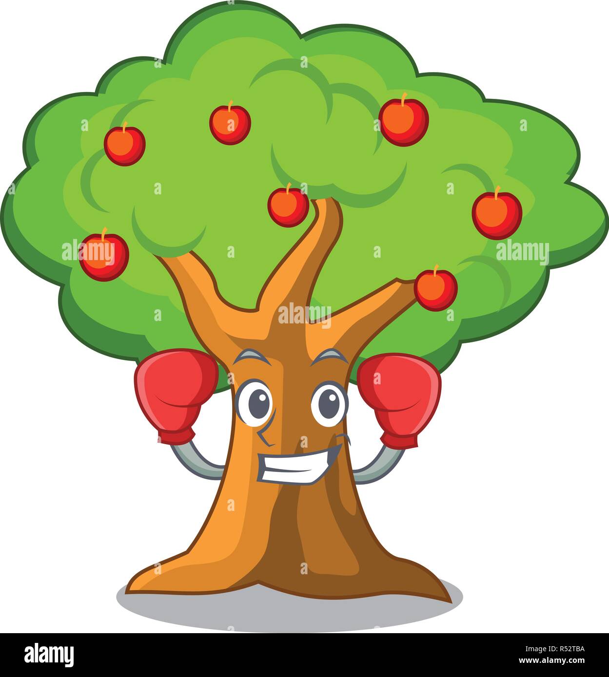 Boxing apple orchard with basket of cartoon Stock Vector Image & Art ...