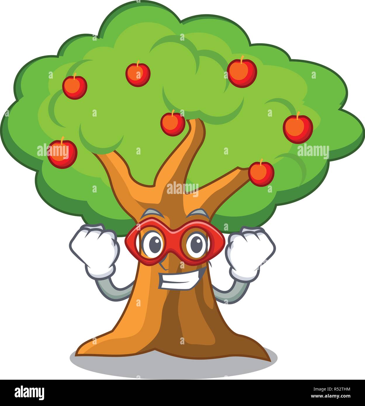 Super hero apple tree full of isolated mascot Stock Vector Image & Art ...
