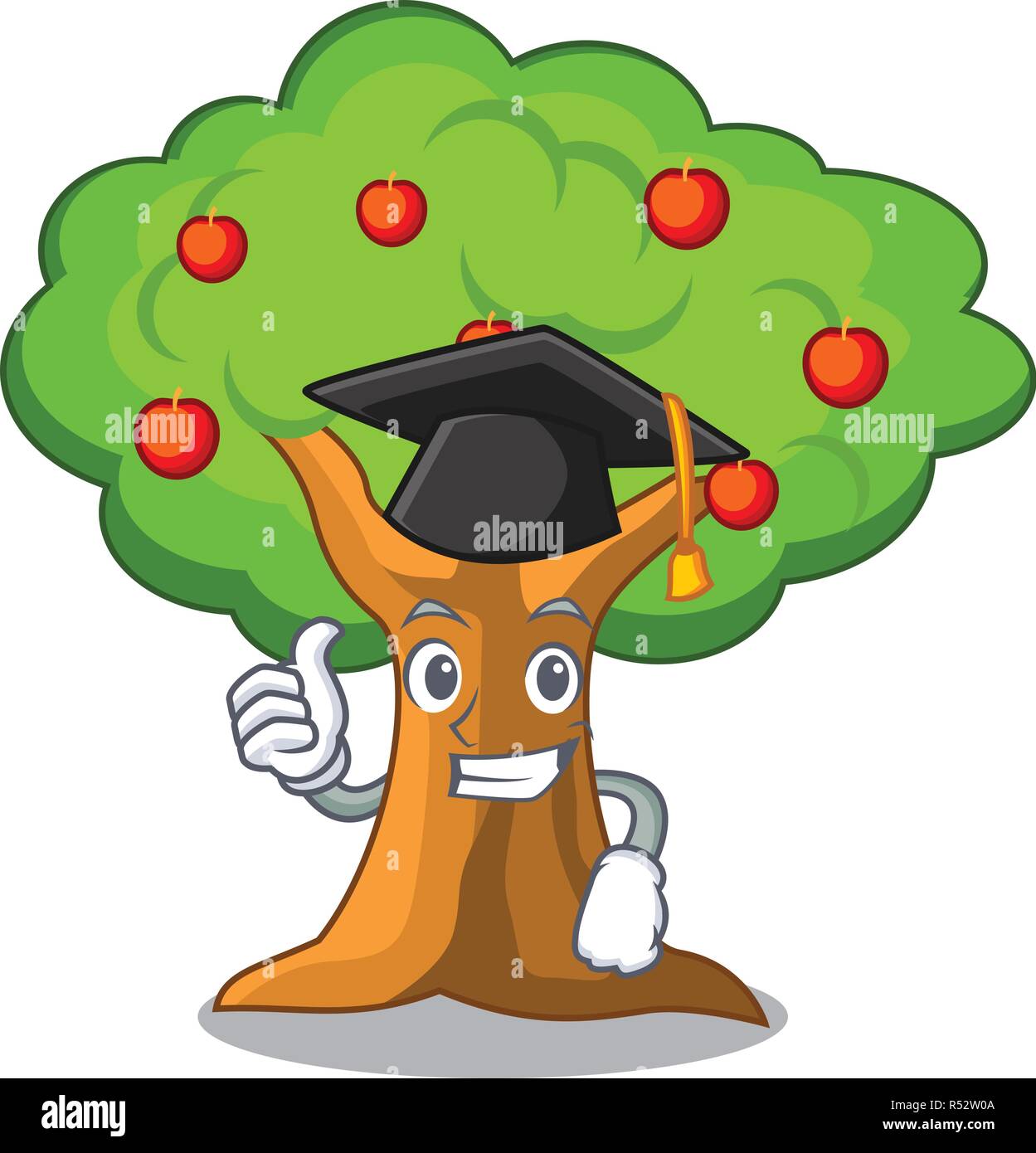 Graduation apple tree full of isolated mascot Stock Vector Image & Art ...