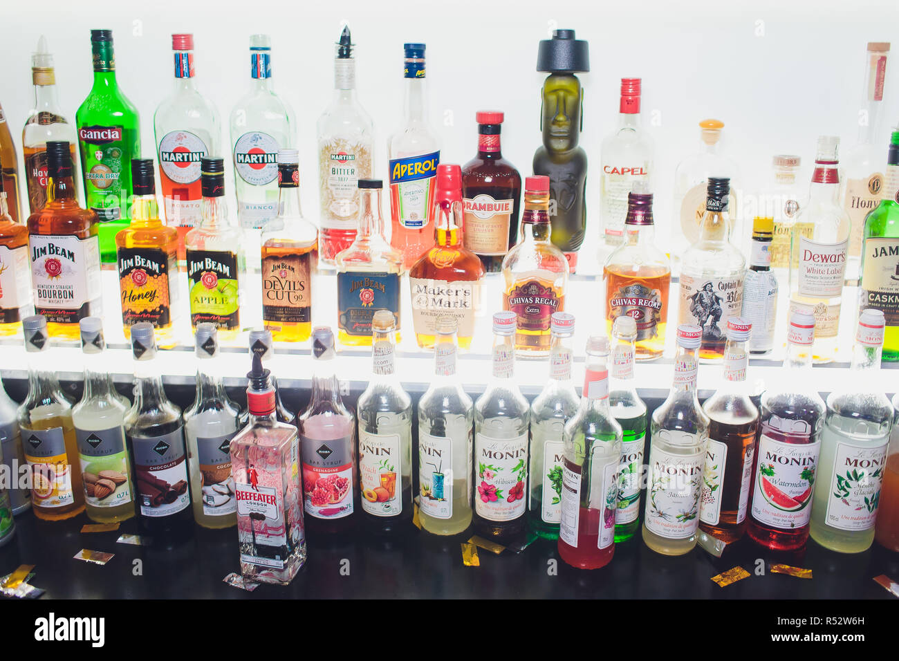 Bottles back bar club in hi-res stock photography and images - Alamy