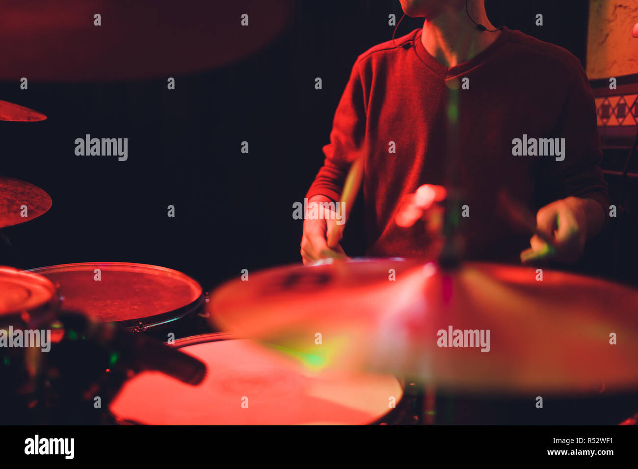 Human hands playing the drum with drumstick Stock Photo - Alamy