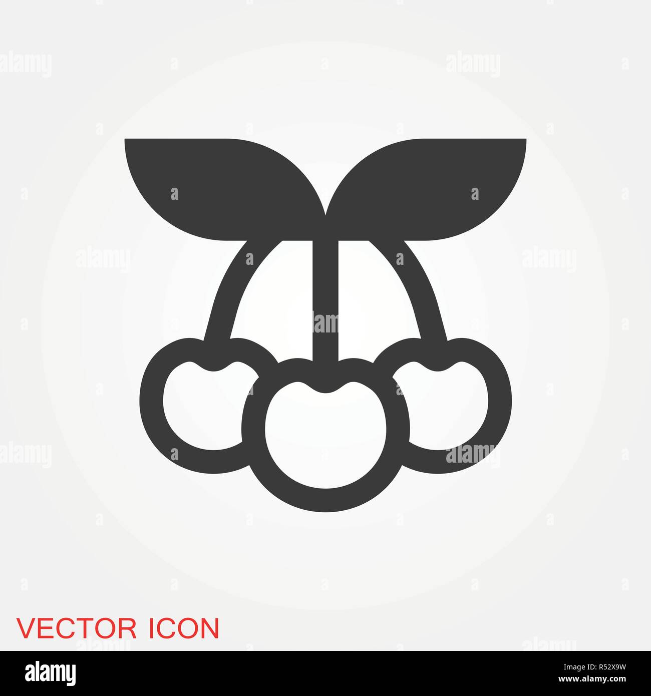 Cherry icon, vector fruit illustration, sweet cherries Stock Vector ...