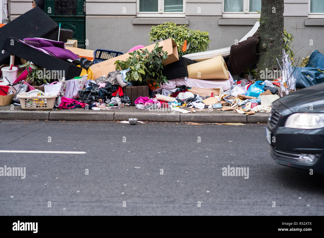 Recycling containers and waste in the german city of Düsseldorf Stock ...