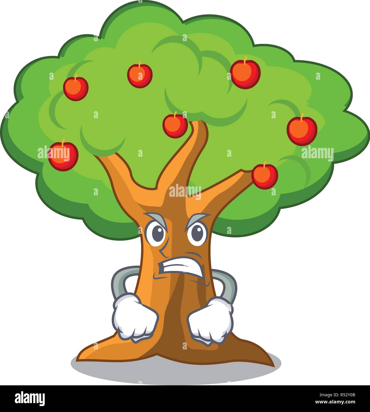 Angry apples on tree branch the character Stock Vector Image & Art - Alamy