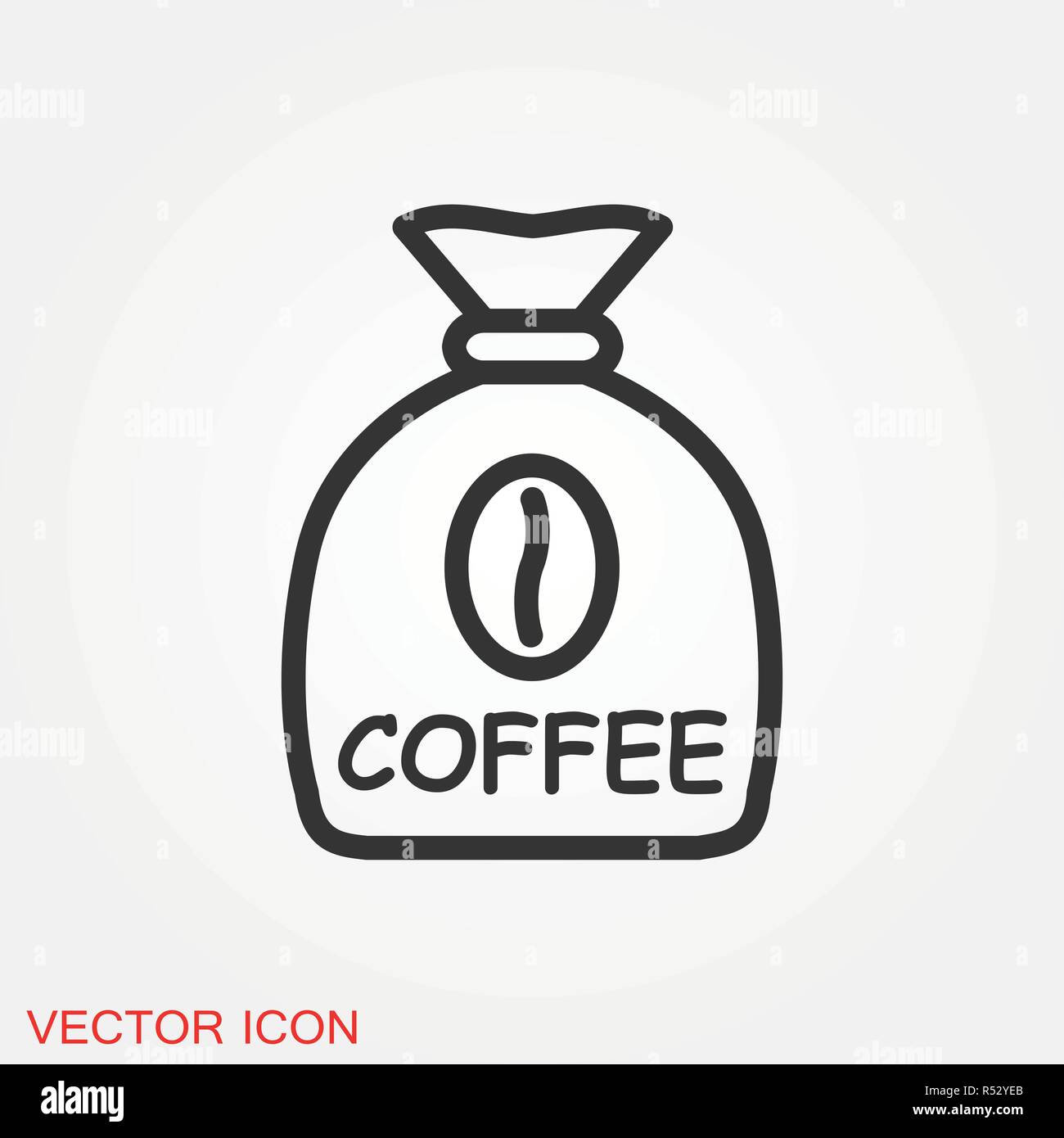 Coffee bean icon. Flat vector illustration, sign, symbol Stock Vector ...