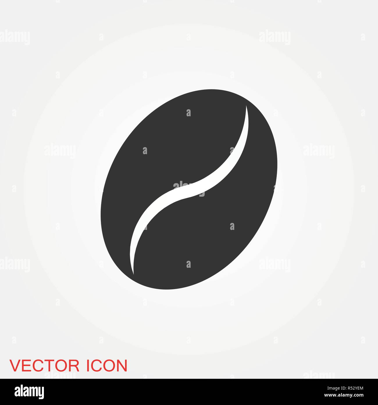 Coffee bean icon. Flat vector illustration, sign, symbol Stock Vector ...