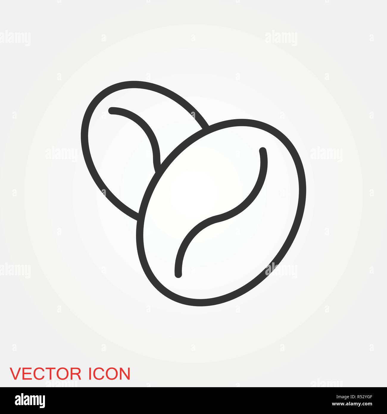 Coffee bean icon. Flat vector illustration, sign, symbol Stock Vector ...