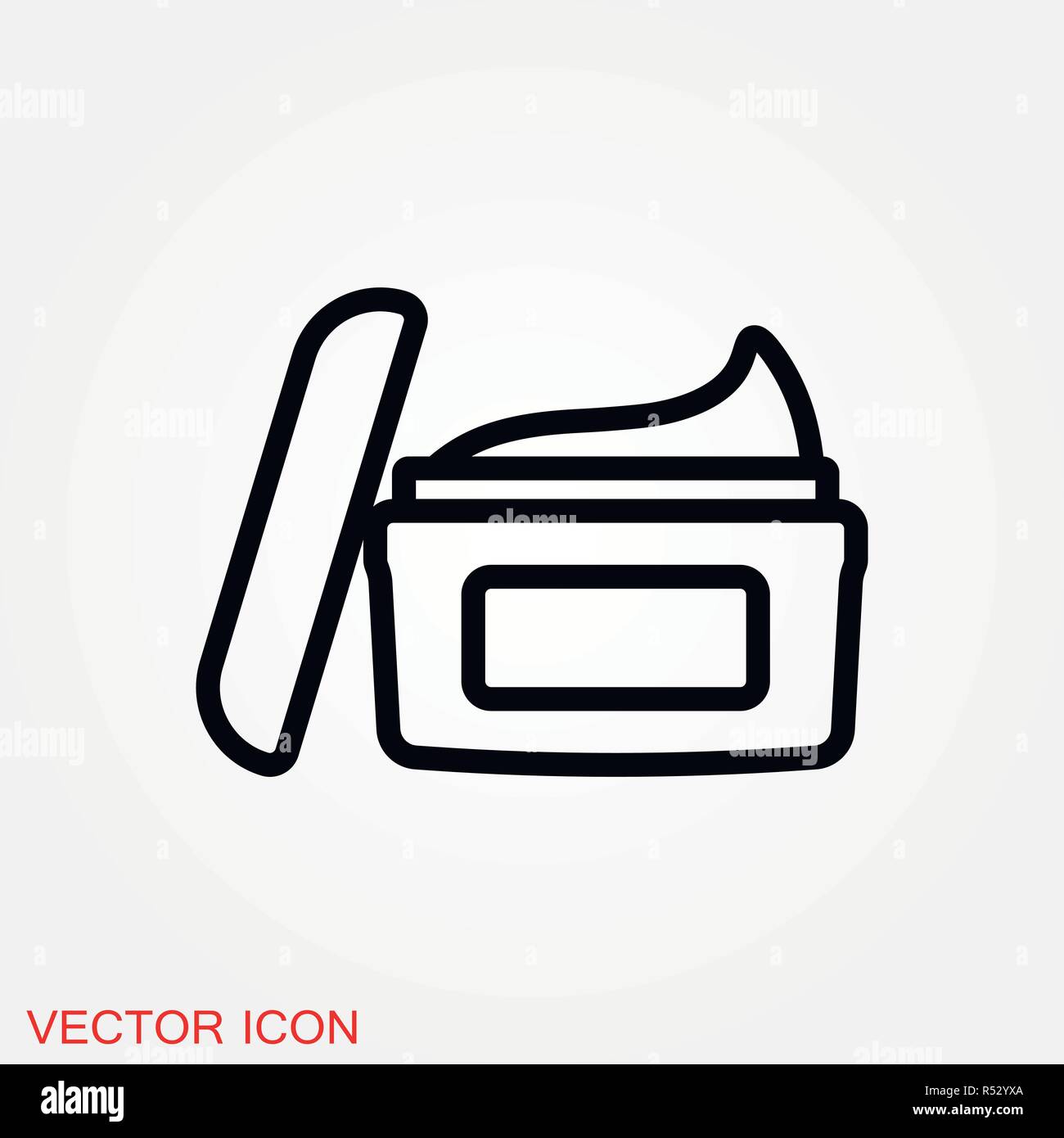 Face cream vector icon. Cosmetic cream sign. Flat illustration Stock ...