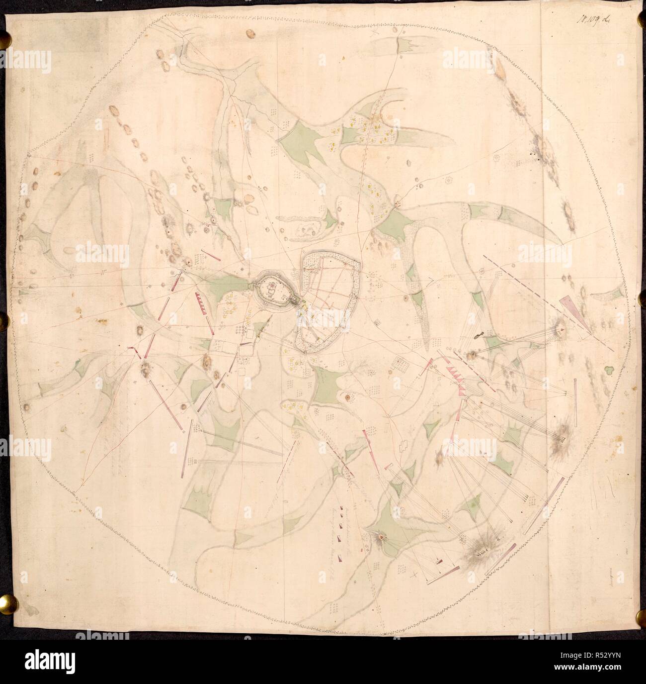 Plan showing the position of the British troops round the Pettah, March ...