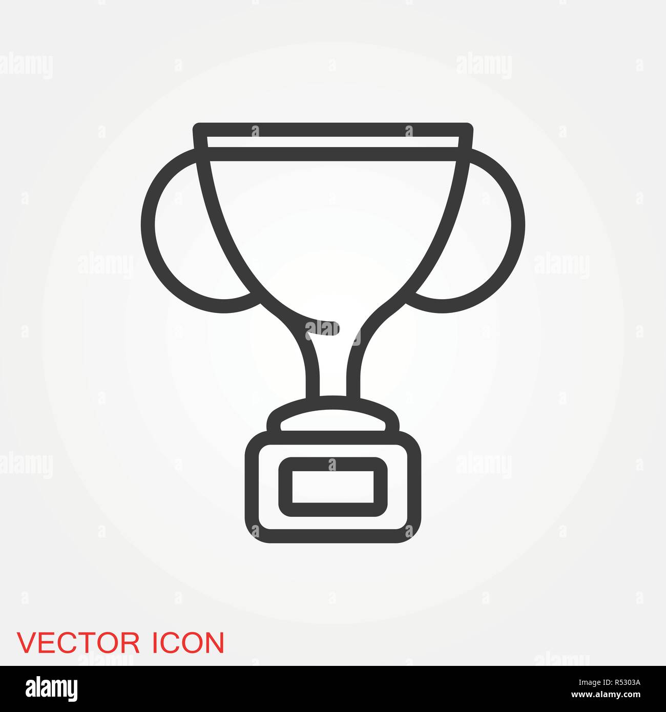 Trophy cup vector icon. Sport competition silhouette symbol. Vector ...