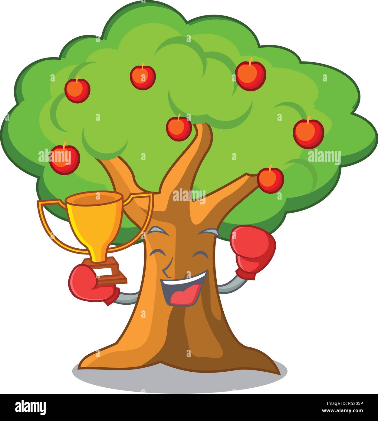 Boxing winner apple tree in agriculture the cartoon Stock Vector Image ...