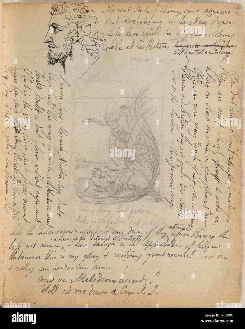 Emblem 5; anemone blossom. Notebook of William Blake. England; circa ...