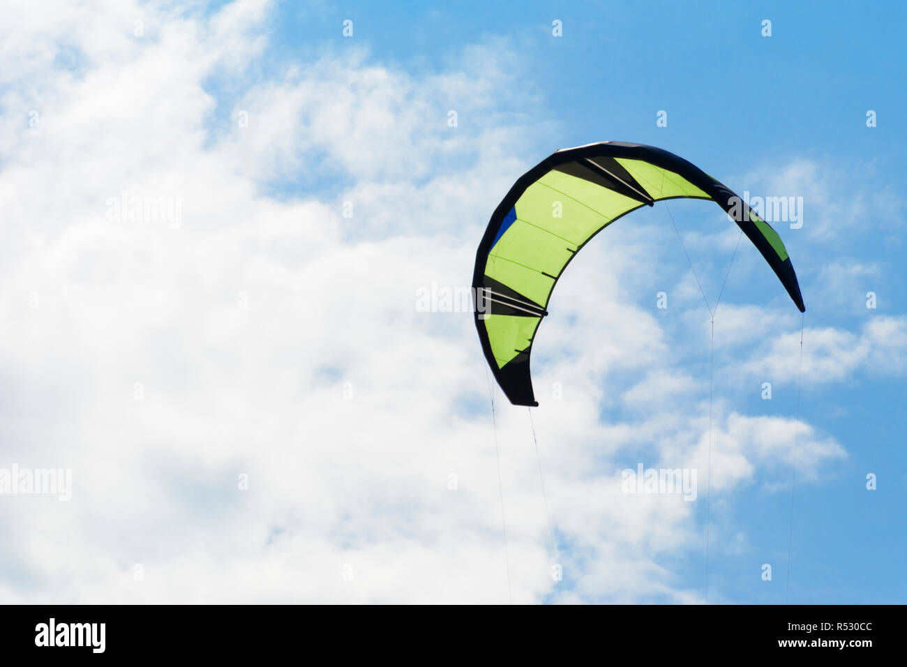 Kiteboarding kite close-up blue sky with clouds in background Stock ...