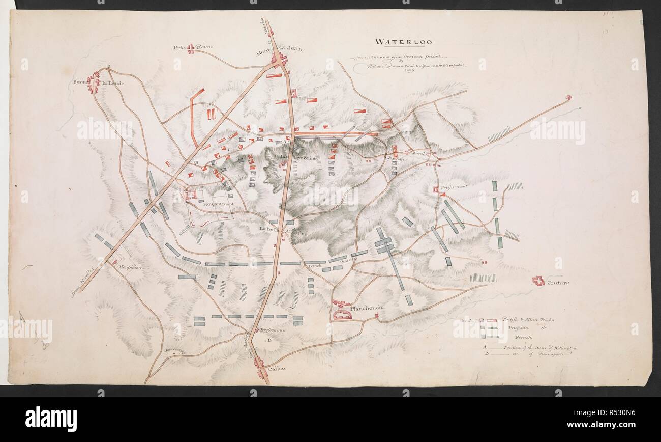Battle of waterloo map hi-res stock photography and images - Alamy