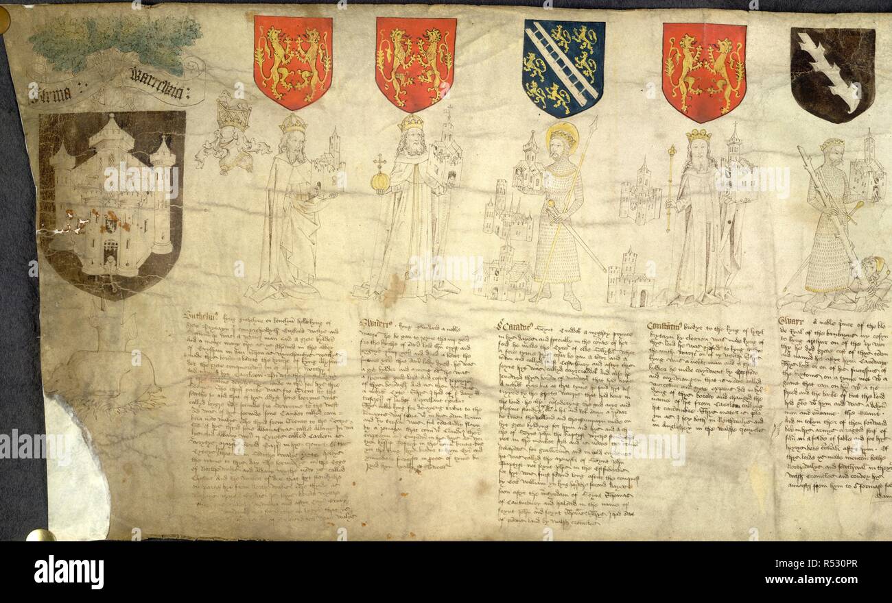 (Figures from left to right): Fig.1: Guithelin, King of Britain, who ...