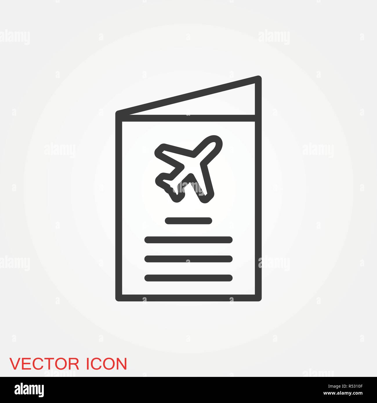 Travel documents icon, passport with tickets flat icon isolated ...