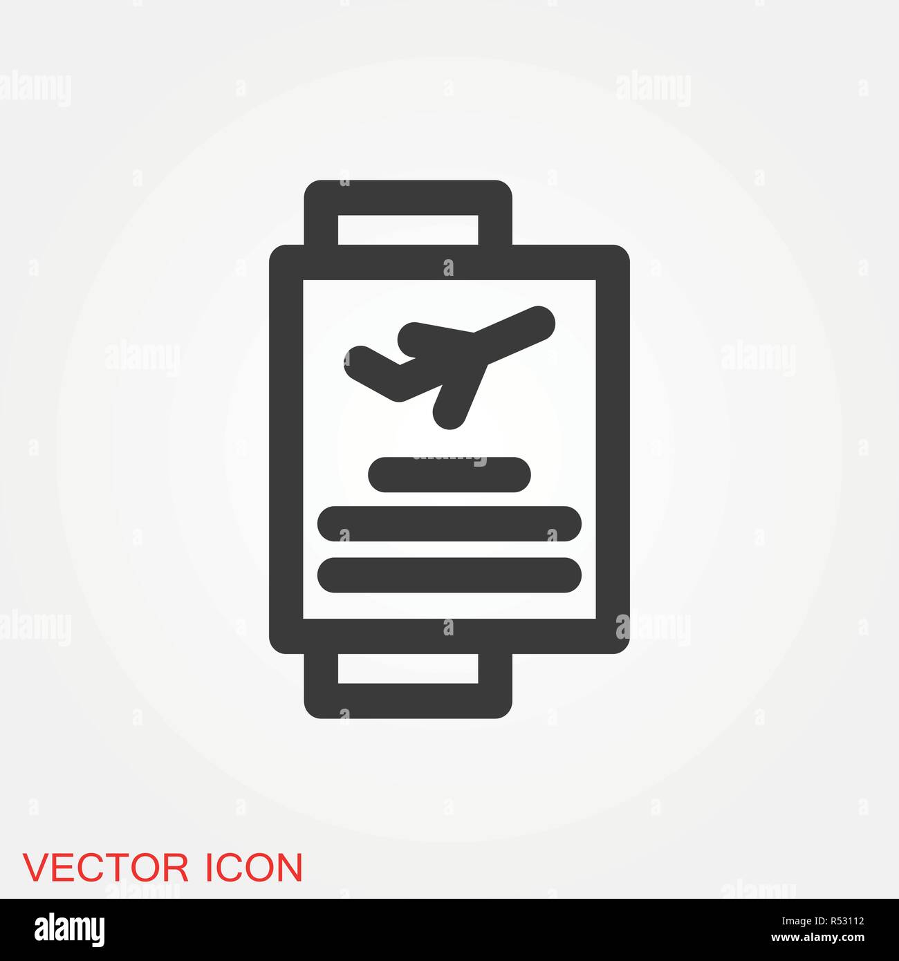 Travel documents icon, passport with tickets flat icon isolated ...