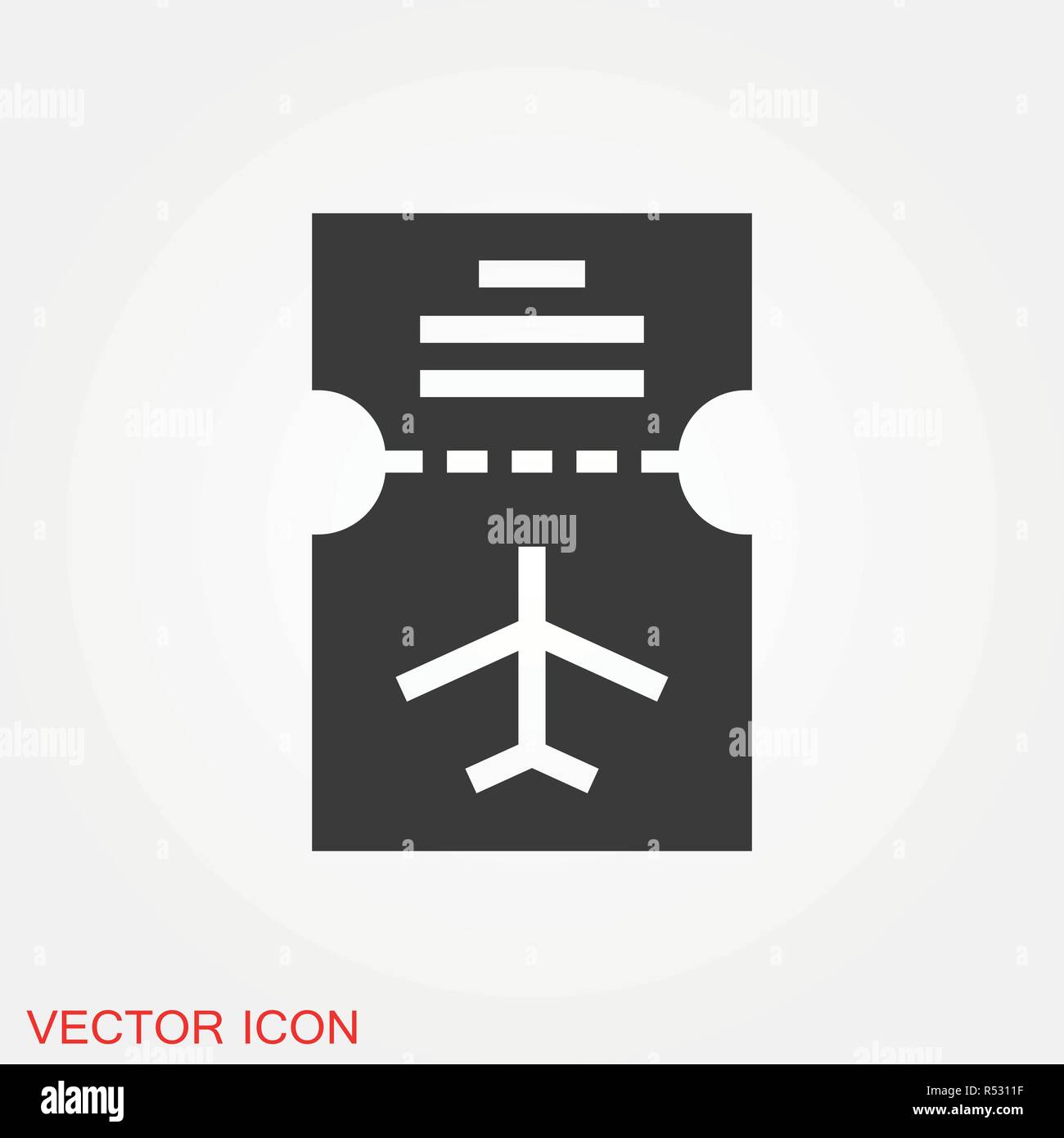 Travel documents icon, passport with tickets flat icon isolated ...