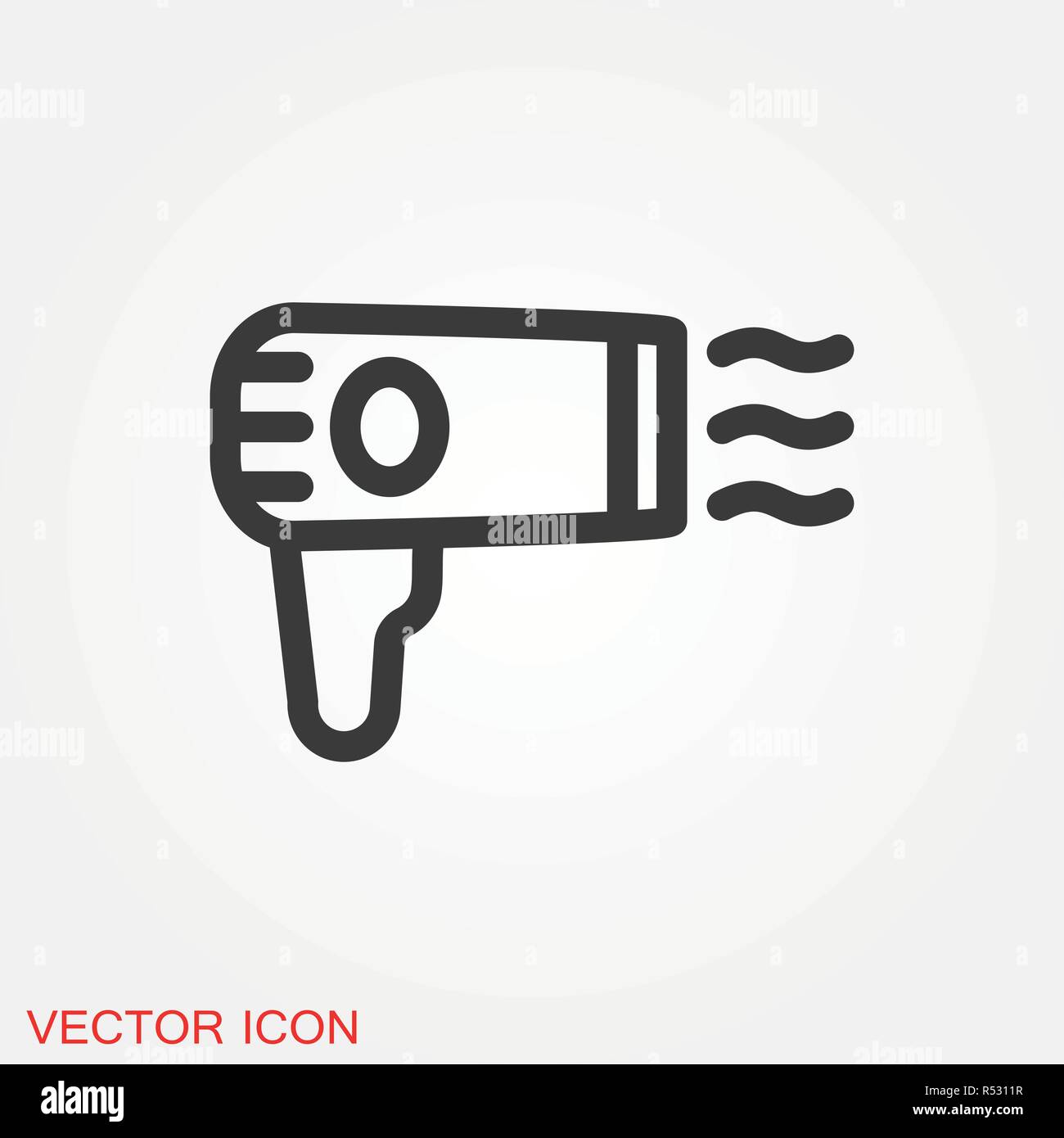 Hairdryer vector icon. Hair drying symbol, modern UI symbol Stock ...
