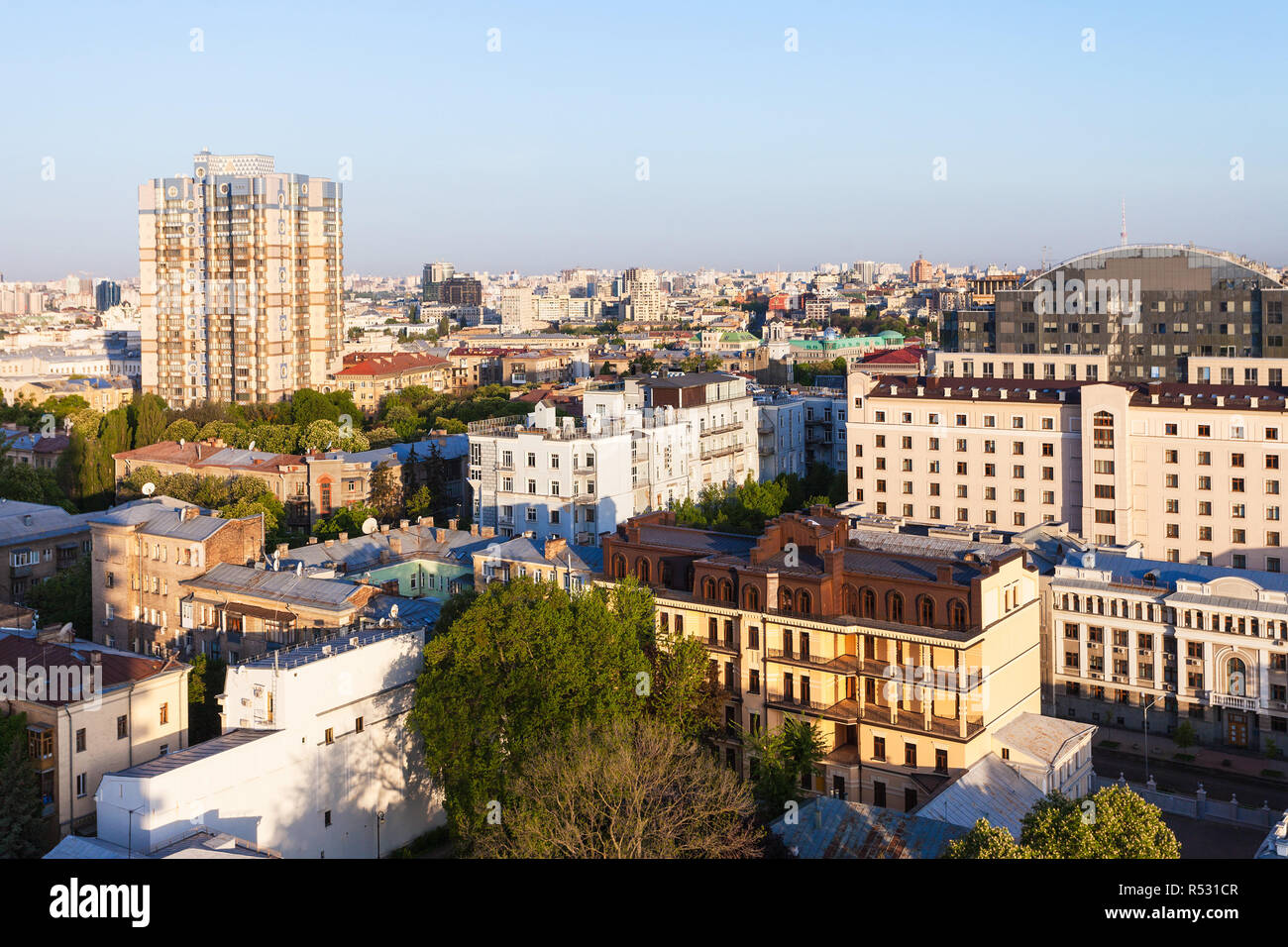 residential buildings in Kiev in spring dawning Stock Photo - Alamy