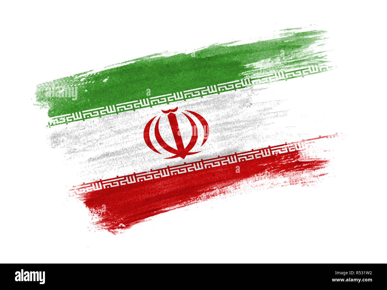 brush painted flag Iran. Hand drawn style flag of Iran Stock Photo - Alamy