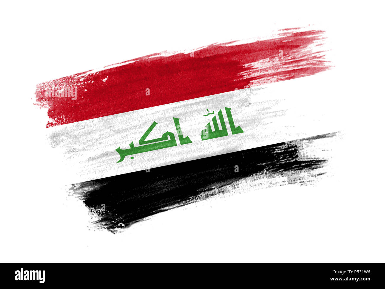 brush painted flag Iraq. Hand drawn style flag of Iraq Stock Photo - Alamy
