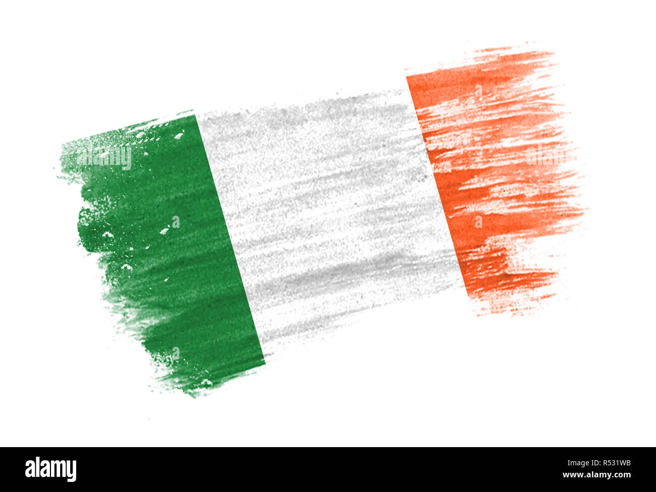 brush painted flag Ireland. Hand drawn style flag of Ireland Stock ...