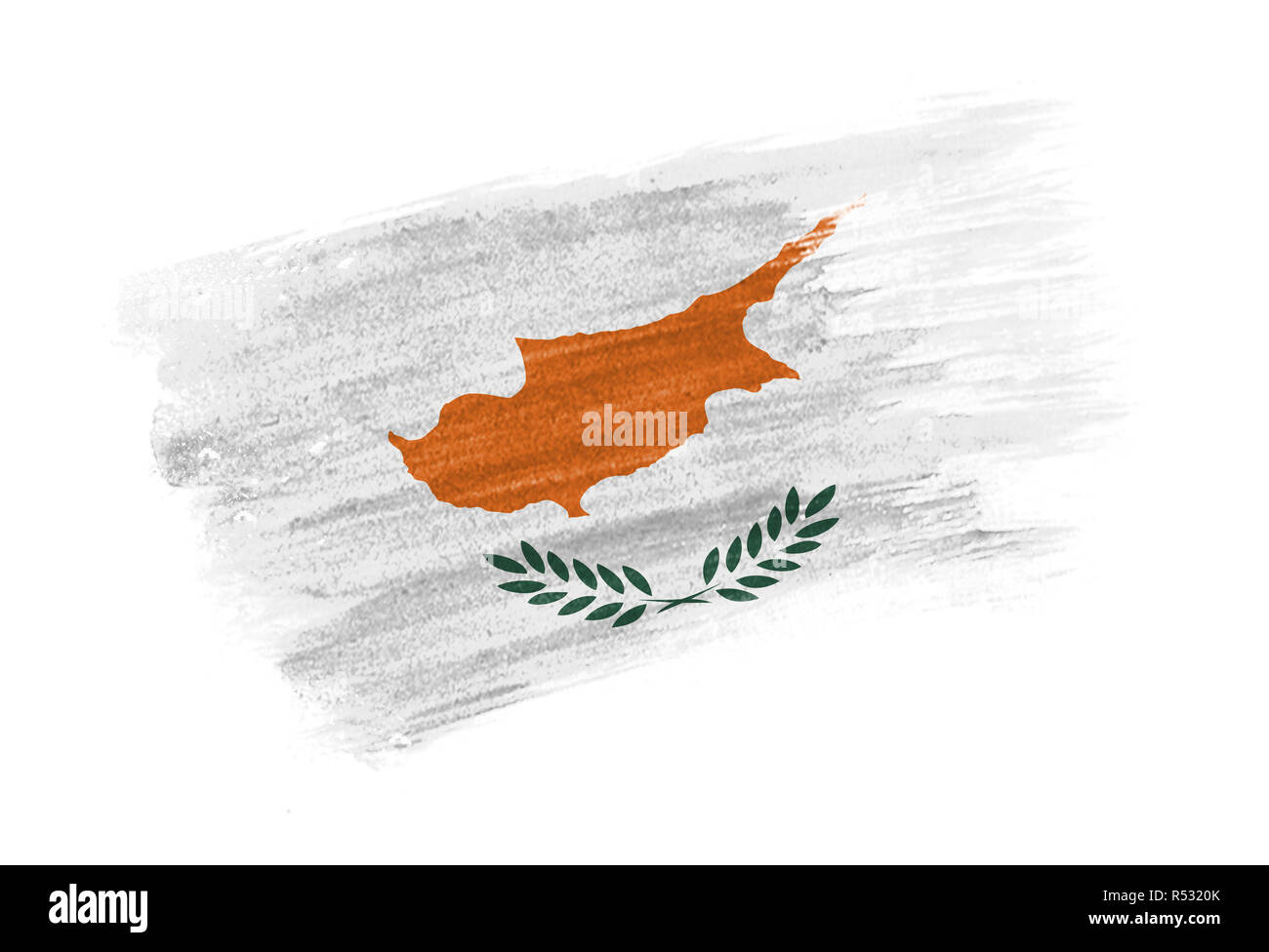 brush painted flag Cyprus. Hand drawn style flag of Cyprus Stock Photo ...