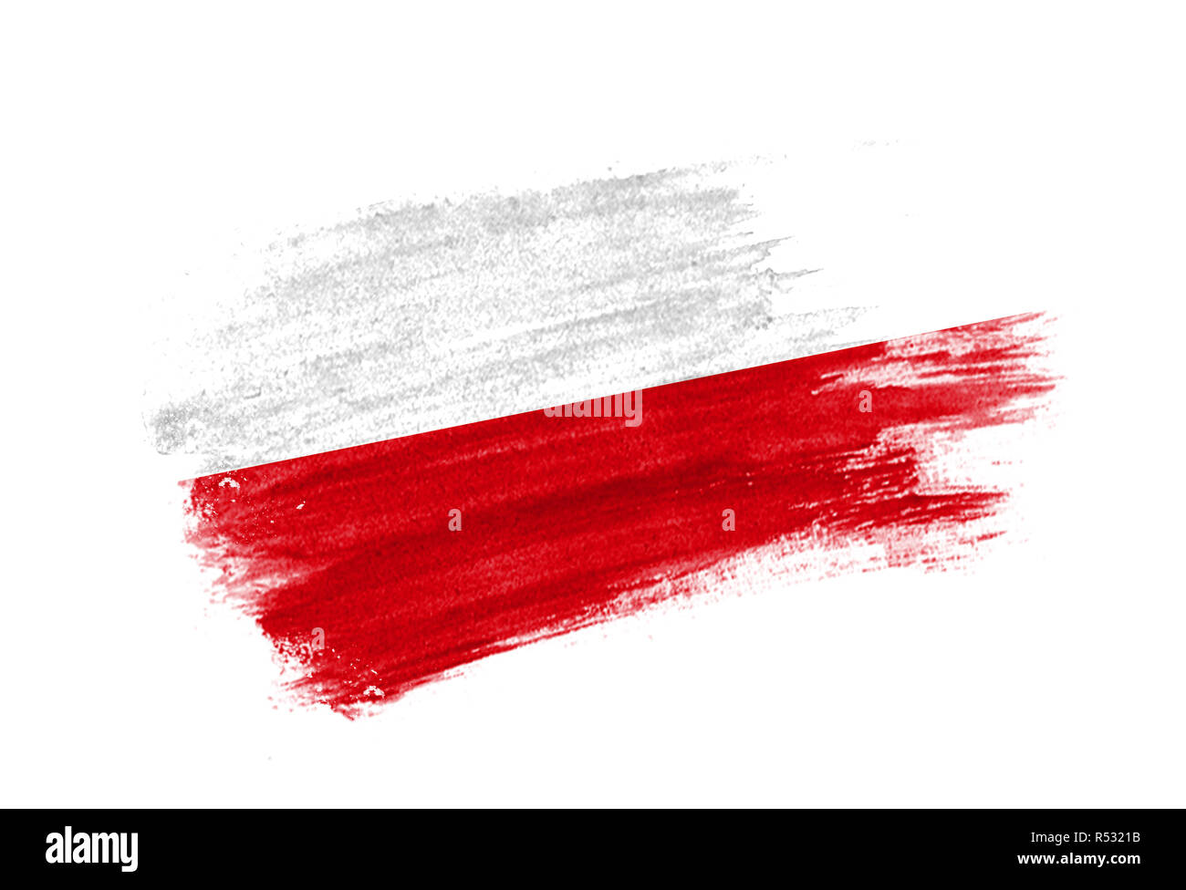 brush painted flag Poland. Hand drawn style flag of Poland Stock Photo ...