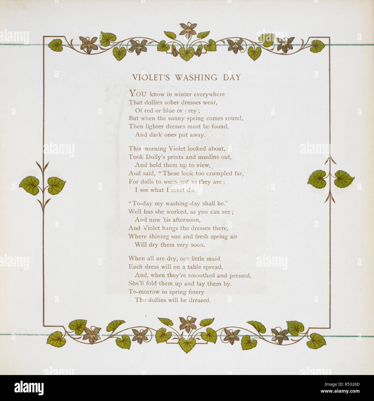 "Violet's Washing Day"- a poem. At Home again. Verses. [Illustrated by ...