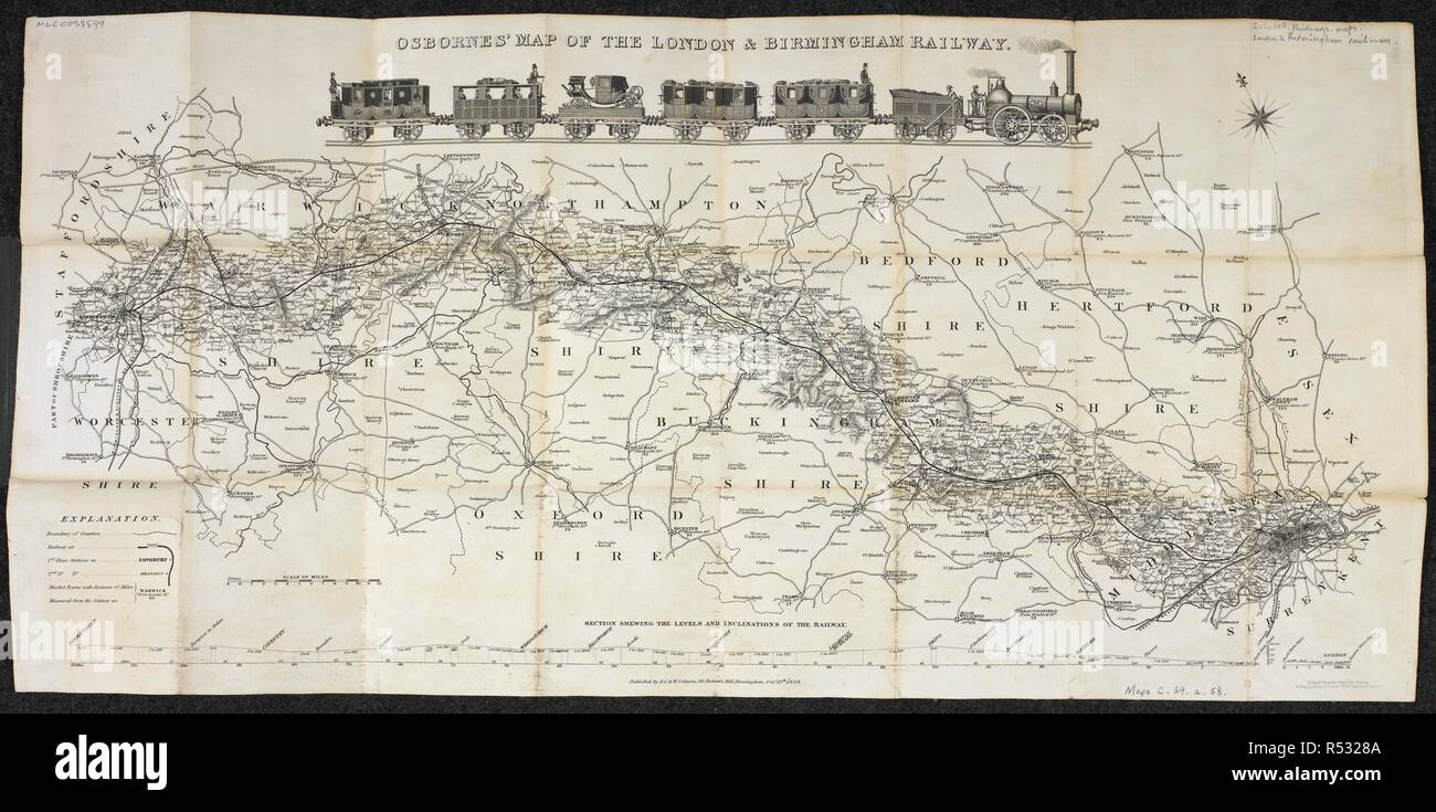 A map of the London & Birmingham railway . Osborne's map of the London ...