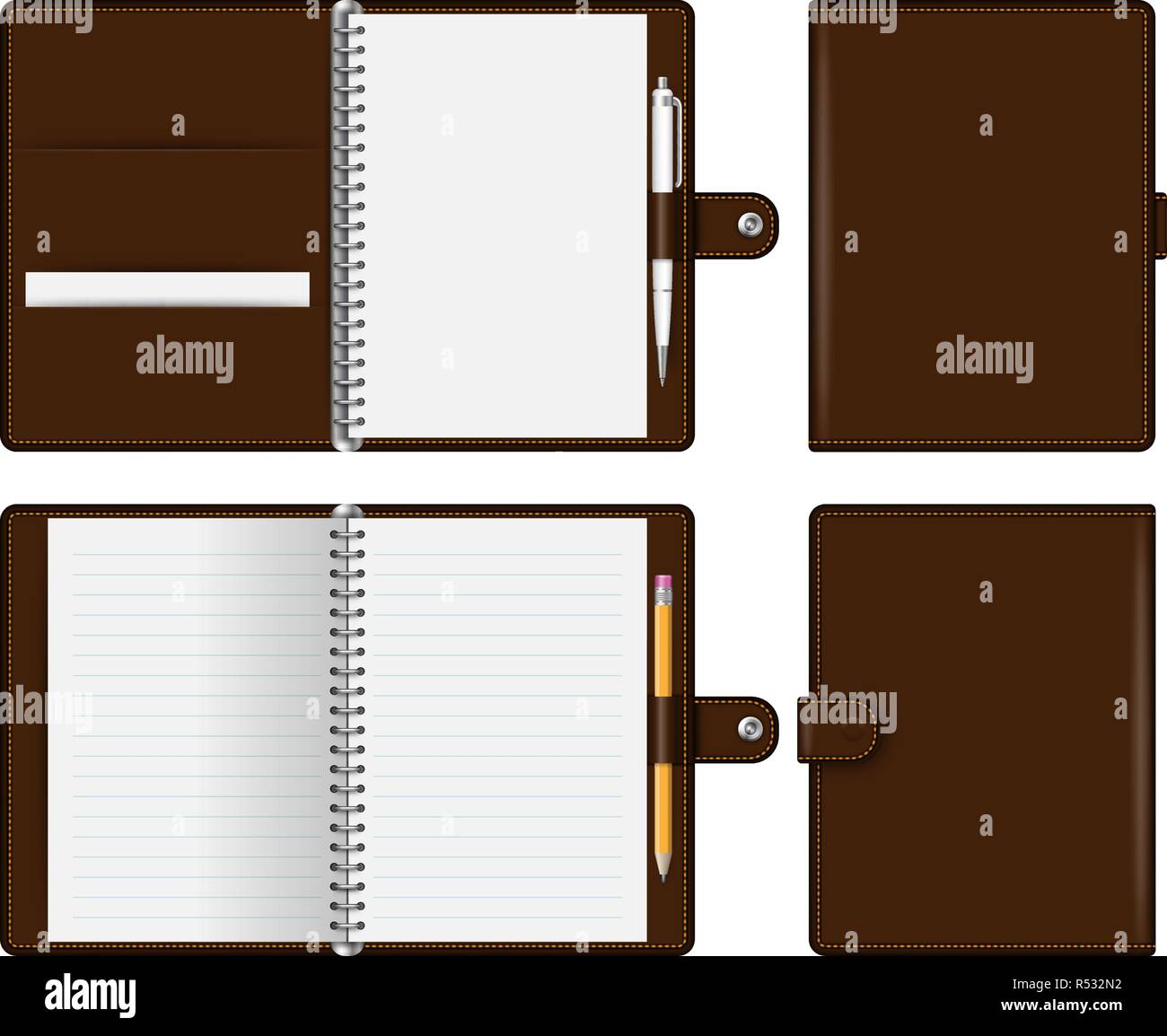 Realistic brown notebook mockup for branding and corporate identity ...