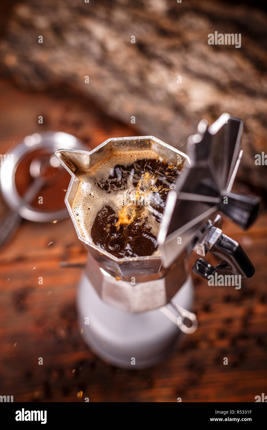 Italian traditional coffee maker Stock Photo - Alamy