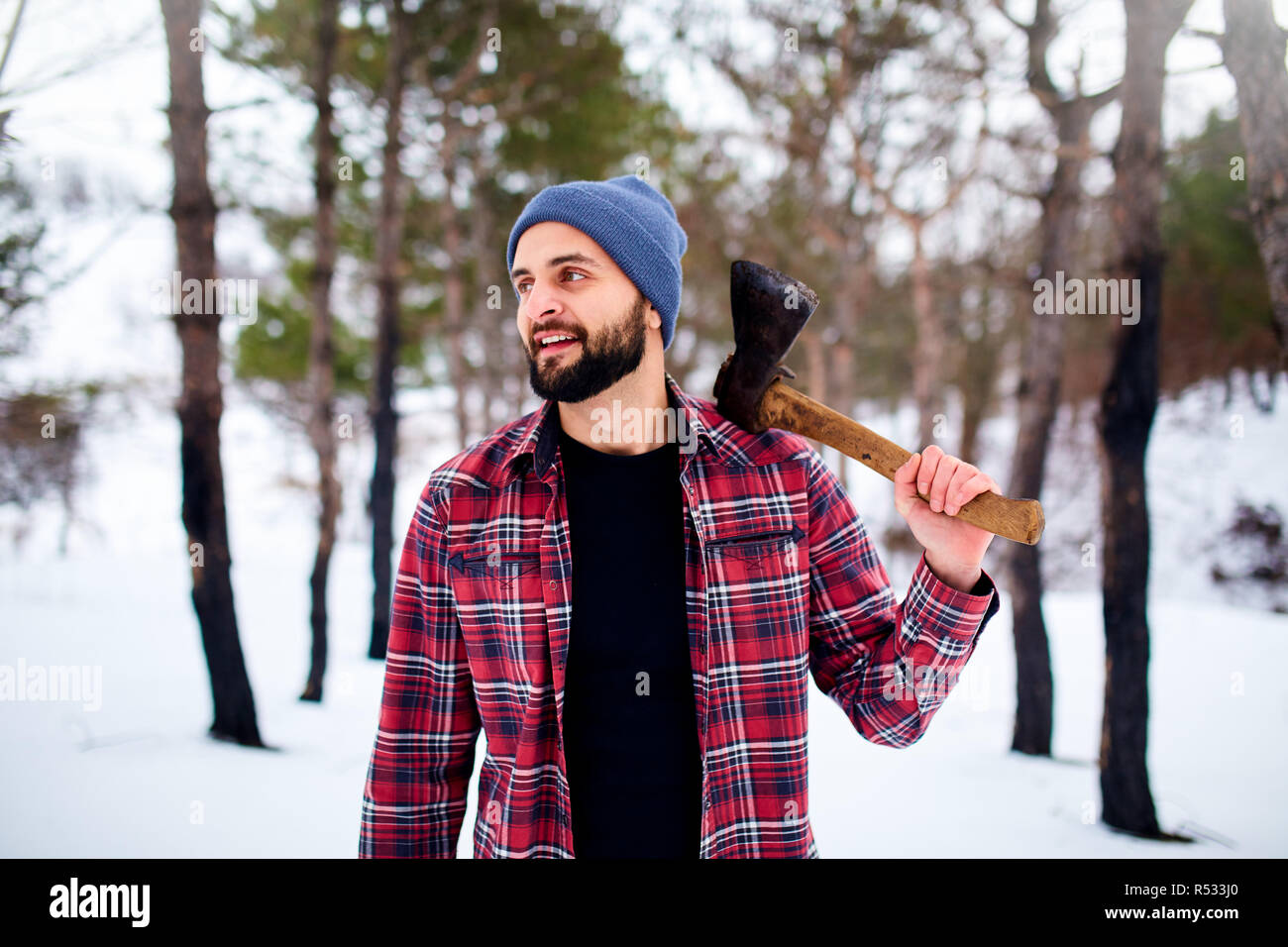 Axe on the shoulder hi-res stock photography and images - Alamy