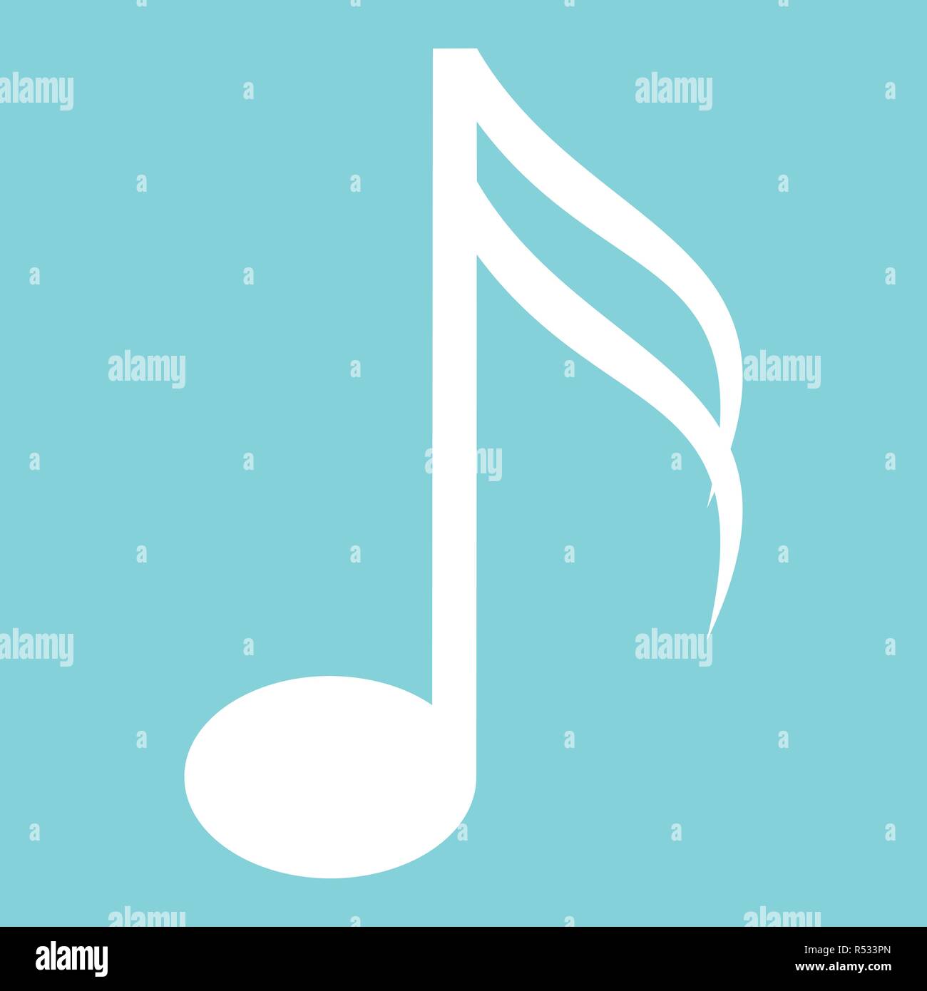 Sixteenth music note icon. Flat illustration of sixteenth music note ...
