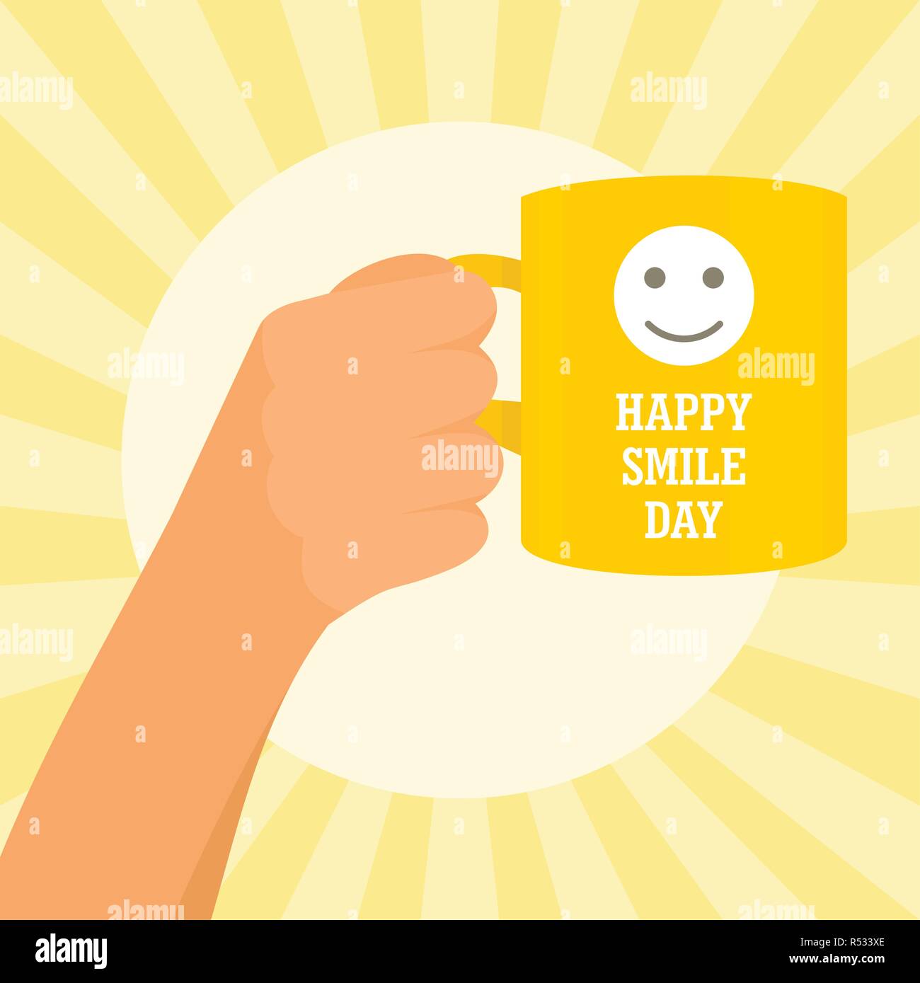 Sunny smile day concept background. Flat illustration of sunny smile ...